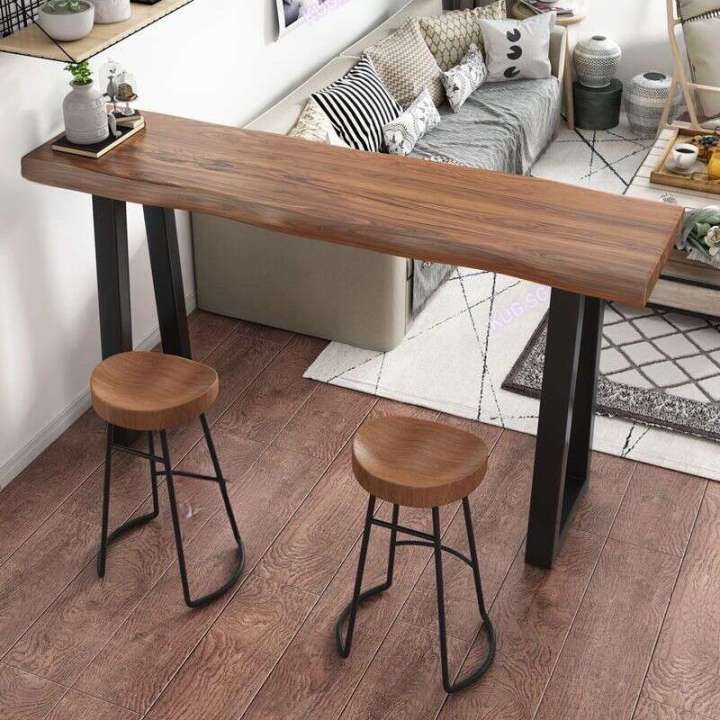 Solid Wood Bar Table Home Balcony Wall Long Narrow Table Bar High Table ...