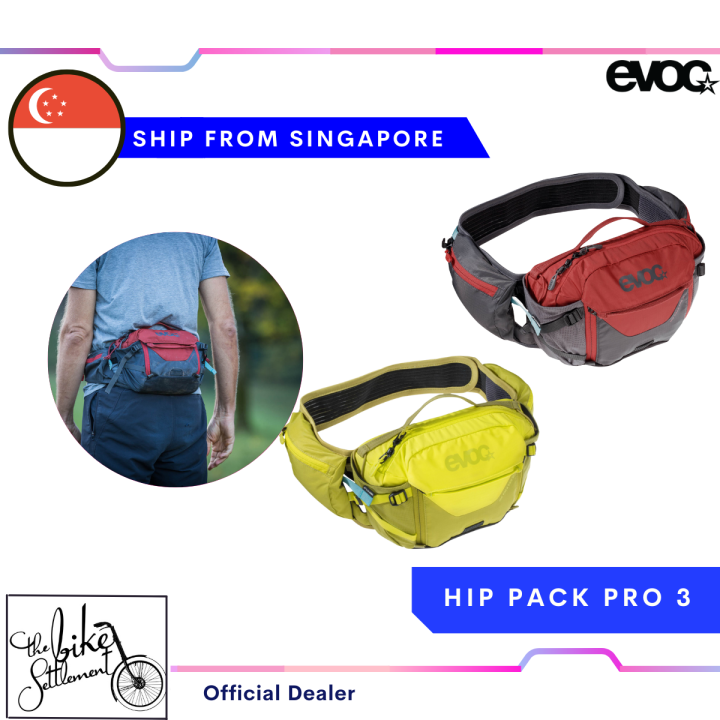EVOC HIP PACK PRO 3L Hydro Bag, with 1.5L Hip Pack Hydration Bladder ...