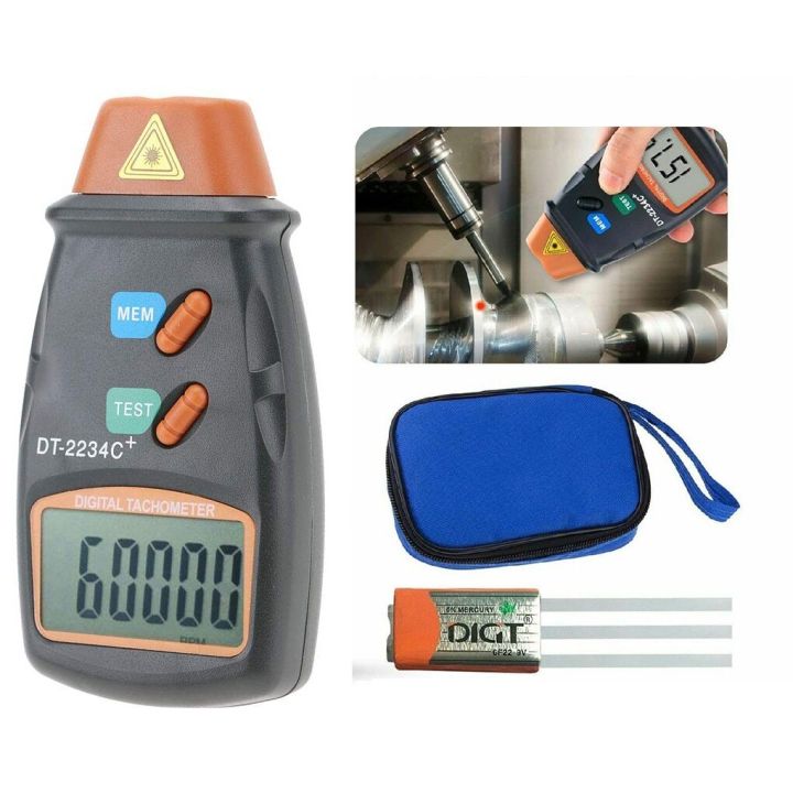 LCD Digital Laser Photo Tachometer 2.5-100000 RPM DT-2234C+ Tacometer ...