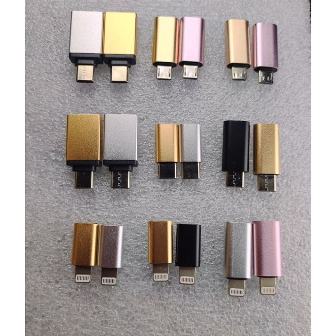 USB OTG Converter USB-C Type-C iP Light Fruits Micro USB V8 to USB-C ...