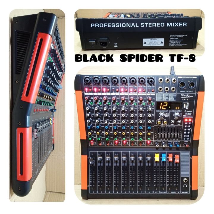 MIXER AUDIO 8 CHANNEL BLACK SPIDER TF 8 | Lazada Indonesia