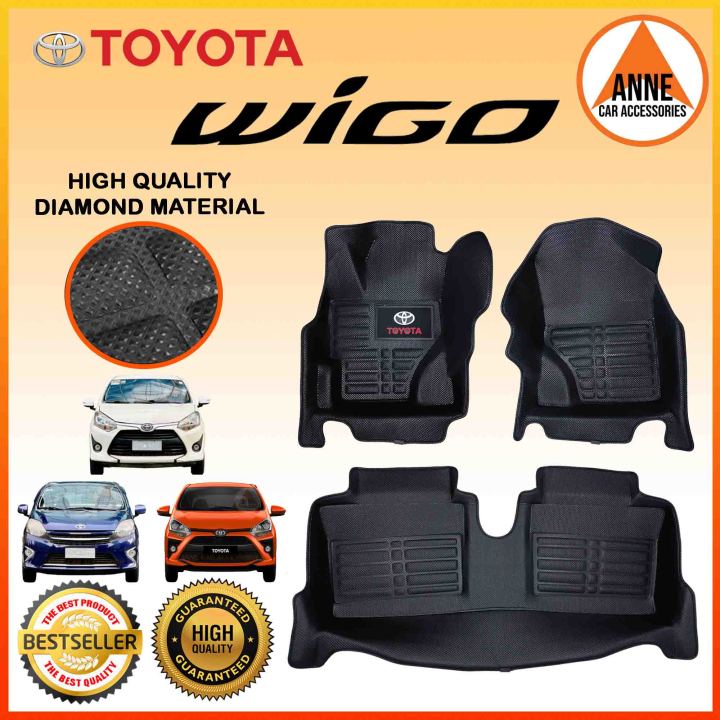 5D Black / 5D Carbon Fiber / TPE / Diamond Deep Dish for Toyota Wigo ...