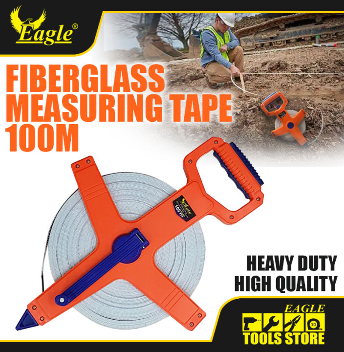 Heavy Duty Fiberglass Measuring Tape 100M (Meter Tape) Eagle ...