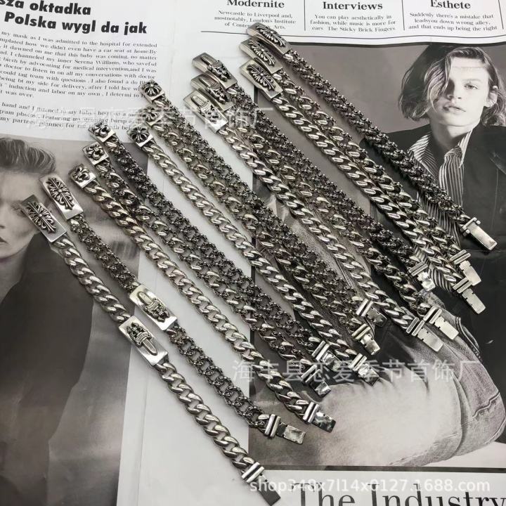 CH Crouche Heart Bracelet S925 Label Sword Boat Anchor Cross Flower Men ...