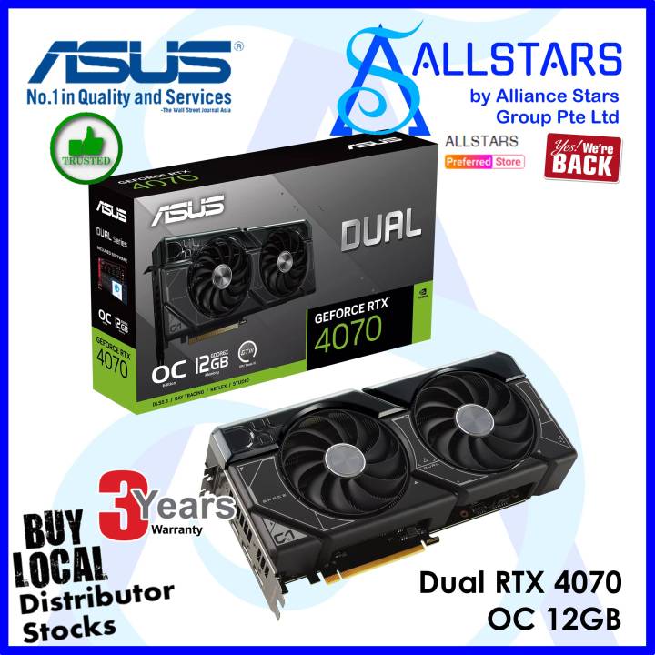 (ALLSTARS : DIY GPU PROMO) ASUS Dual RTX 4070 OC 12GB PCI-Express x16 ...