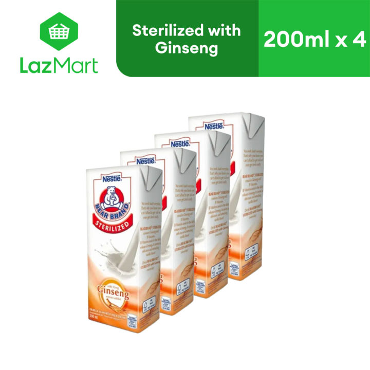 Bear Brand Sterilized With Ginseng 200ml - Pack of 4 | Lazada PH