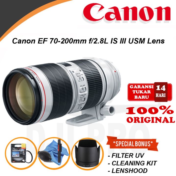 Canon EF 70-200mm f2.8L IS III USM Lens Original Garansi Resmi | Lazada ...