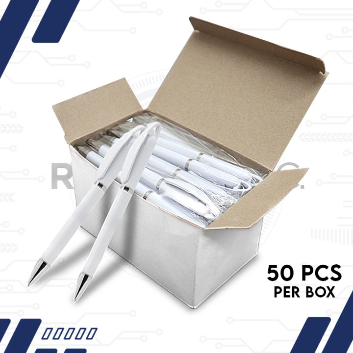 Risefully - 50pcs White Ballpen (Black Ink) | Lazada PH