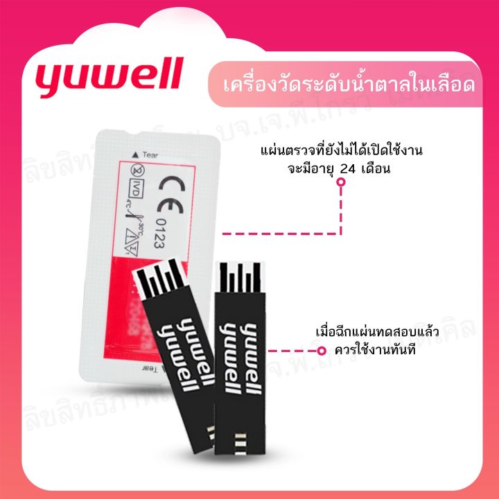 🩵แผ่นวัดระดับน้ำตาล Yuwell Y330 🩵ใช้ได้กับเครื่องวัดระดับน้ำตาลในเลือด Yuwell (710,301,582,586 ...