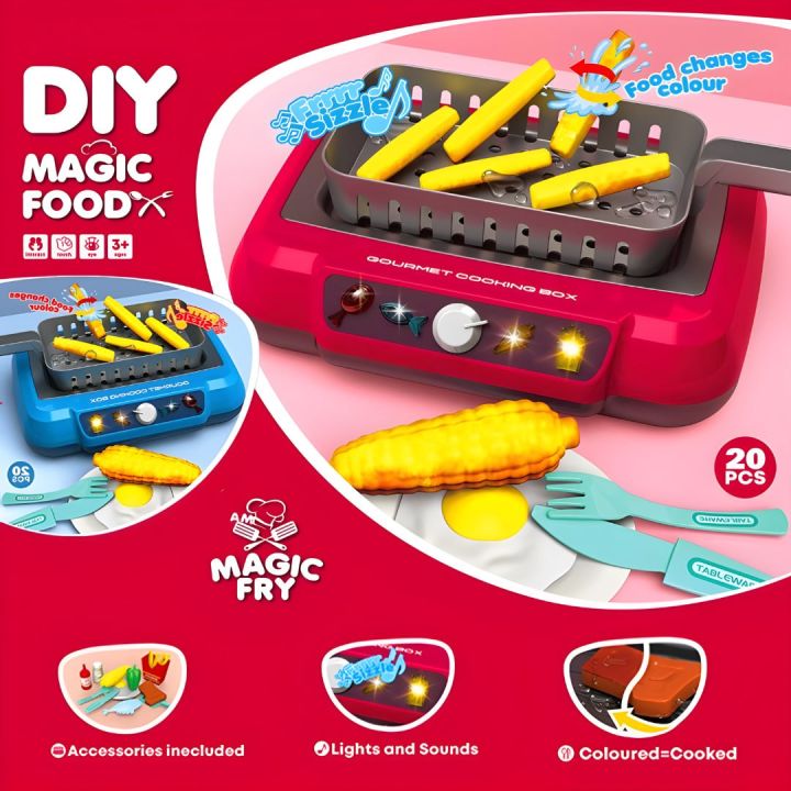 BYJ DIY Magic Food Fry Gourmet for Kids Pretend Cooking Play with ...