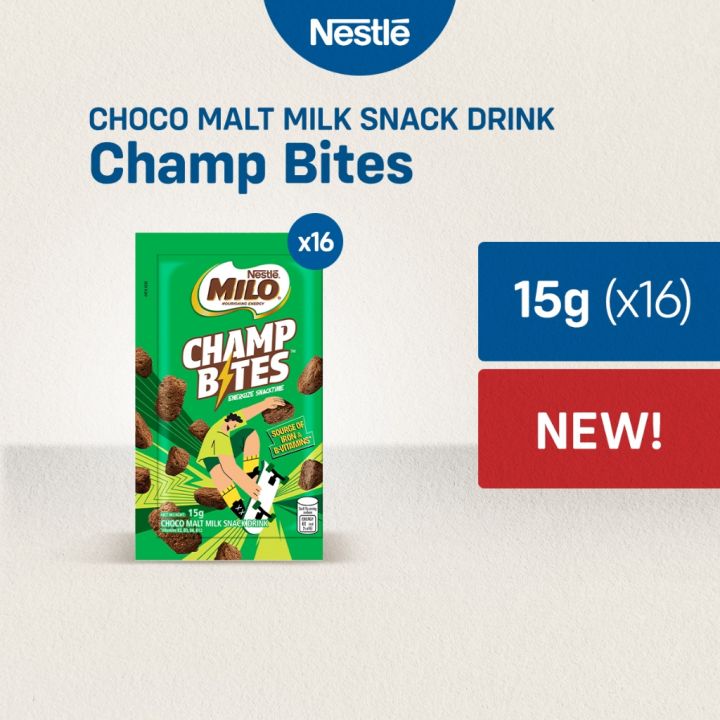 Milo Choco Malt Milk Snack Champ Bites - Pack of 16 | Lazada PH