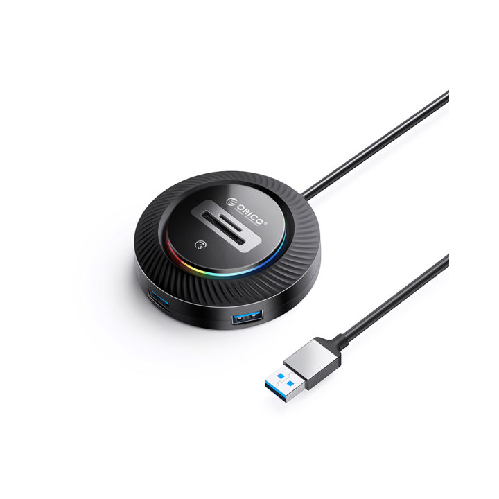 ORICO 0.3M 4 Port USB-A RGB Hub with 5Gbps USB A and SD / TF 3.0 ...