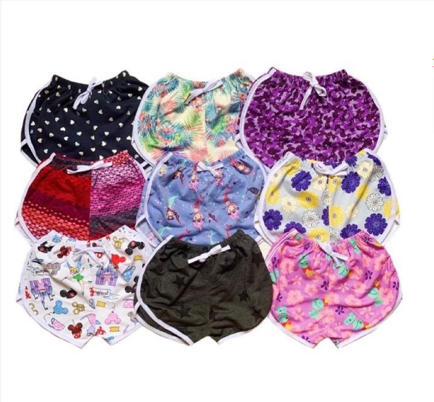 5pcs for 100 SHORTS FOR KIDS GIRLS RANDOM DESIGNS/COLOR plain/stripes ...