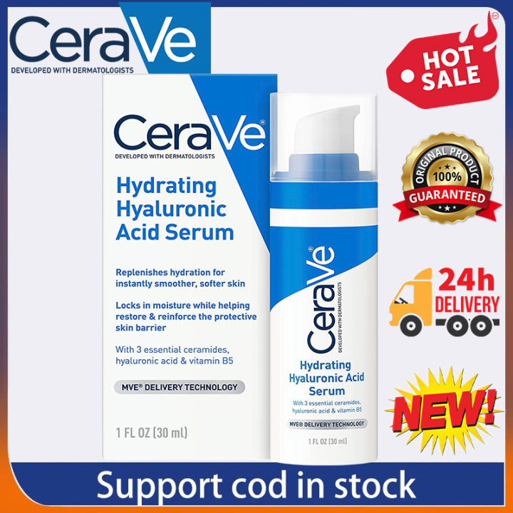 CeraVe Hydrating Hyaluronic Acid Serum Smooth Skin Serum with Vitamin ...