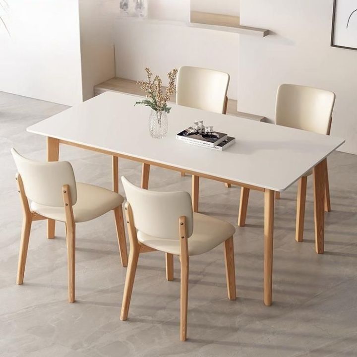 Sintered Stone Dining Table Solid Wood Dining Table Household Dining ...