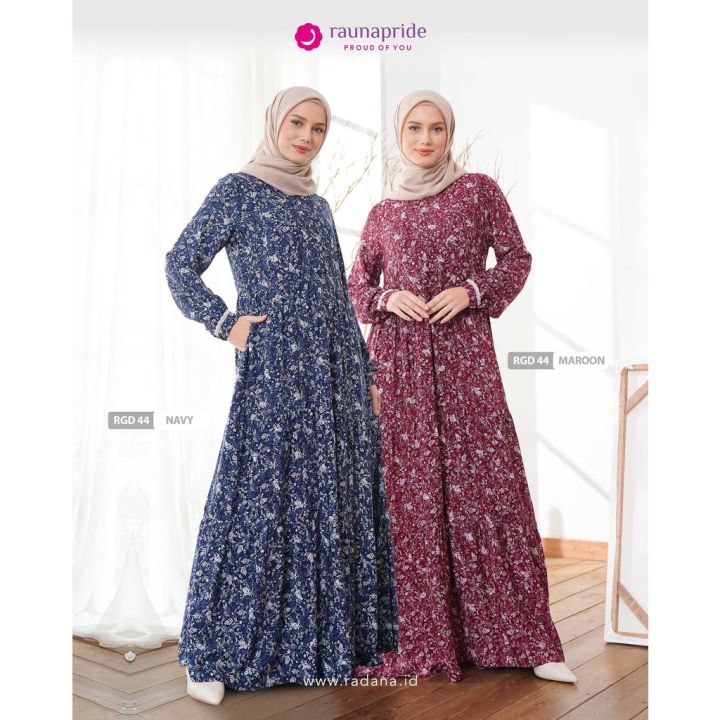 Rauna Gamis Wanita Rayon / GD-44 / Fashion Muslim Gamis Casual | Lazada ...