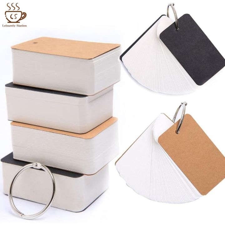 100Sheet Handwritten Card Portable Blank Binder Note Pad Index Card ...
