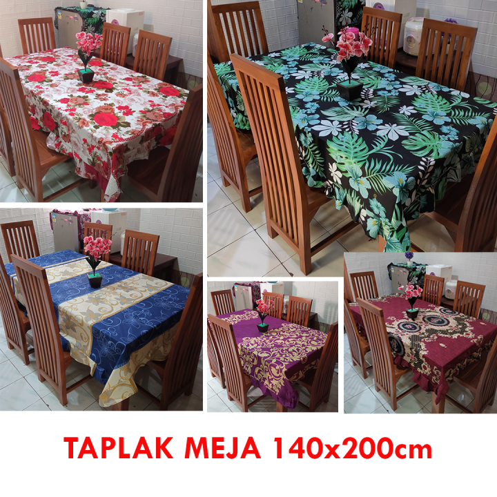 Taplak Alas Meja Kain Katun Motif Batik Abstrak Karakter Bunga Untuk 4 ...