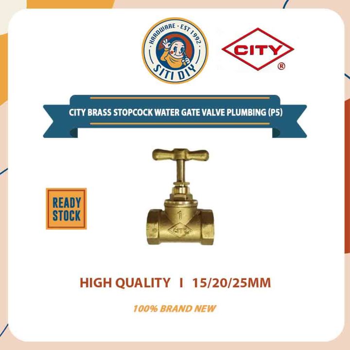 [SitiDIY] CITY Brass Stopcock Water Gate Valve Plumbing/Convenient to ...