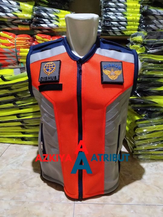 Rompi Dishub Bahan Double Mesh Tebal Logo Bordir | Rompi Kerja | Rompi ...