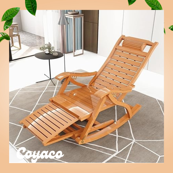 Balcony Folding Rocking Chair Bed With 150kg Load-Bearing Outdoor ...