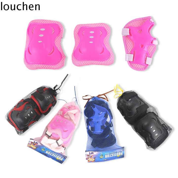 LOUCHEN ปั่นจักรยาน เกียร์นิรภัย กีฬาขี่ม้า สเก็ตบอร์ด 6 ชิ้น/เซ็ต 6in1 ...