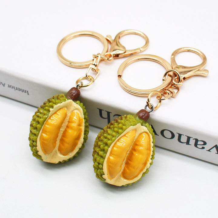 Resin Imitation Durian Key Chain Exquisite Metal Key Chain Durian Key ...