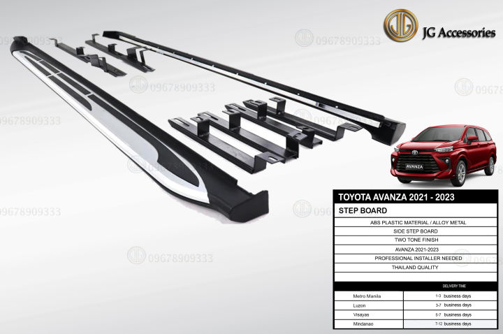 TOYOTA AVANZA / VELOZ 2021 2022 2023 SIDE STEP RUNNING BOARD SILVER ...