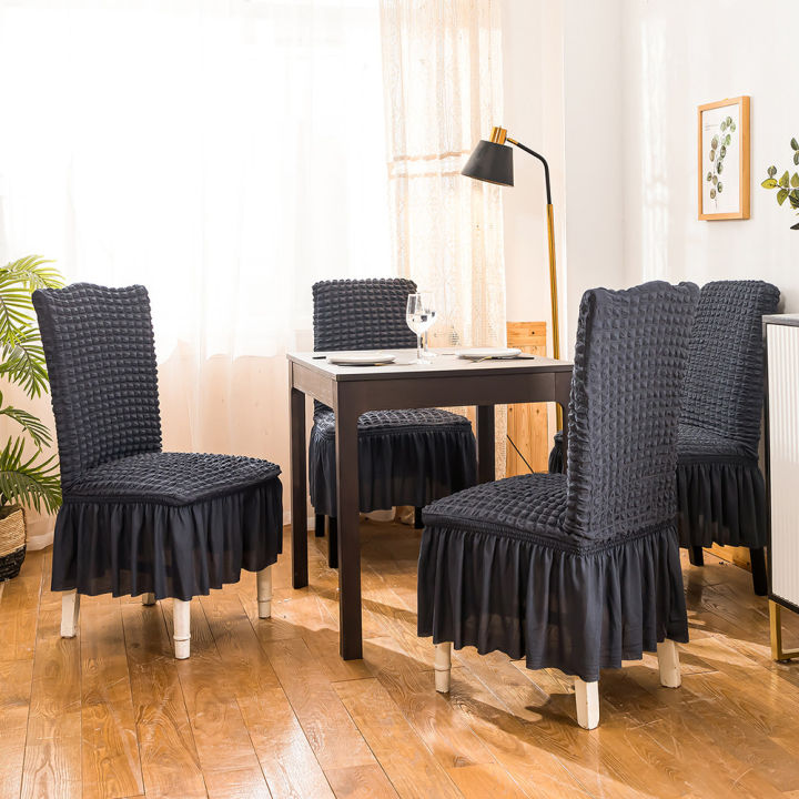 Seersucker Chair Cover Thicken Dinning Chair Cover Super Stretchable ...
