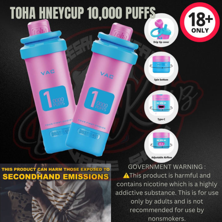 TOHA HNEYCUP 10,000 PUFFS RECHARGABLE | Lazada PH