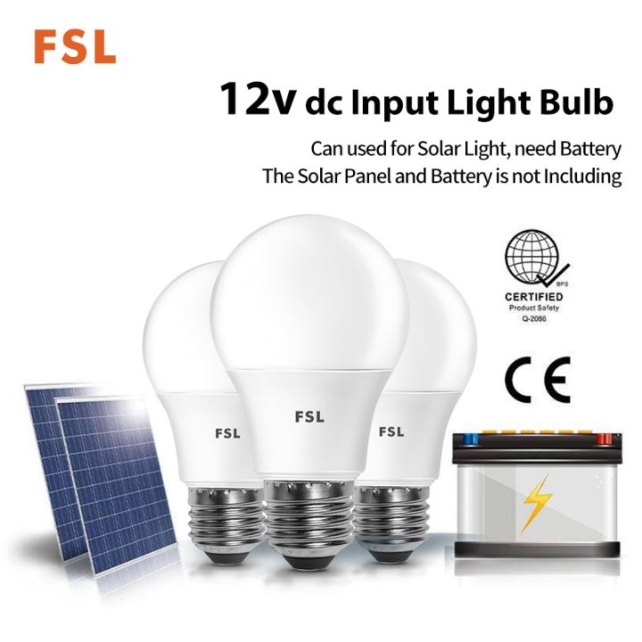 FSL LED Direct Current bulb 12V Low voltage E27 daylight living room ...