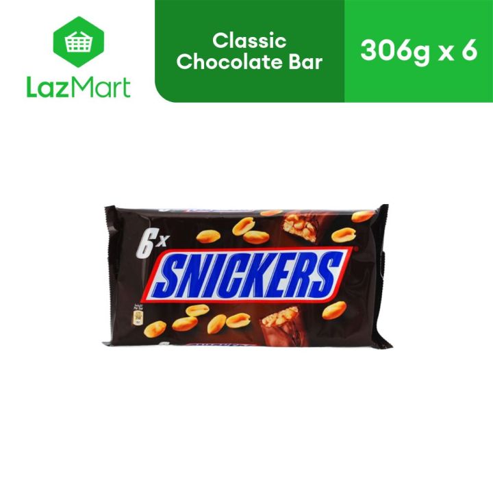 Snickers Classic Chocolate Bar 6 Pack 306g | Lazada PH