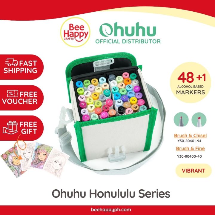 Ohuhu 48 Basic Colors Dual Tip Alcohol Brush Markers Y30-80401-94 & Y30-80400-40 | Lazada PH