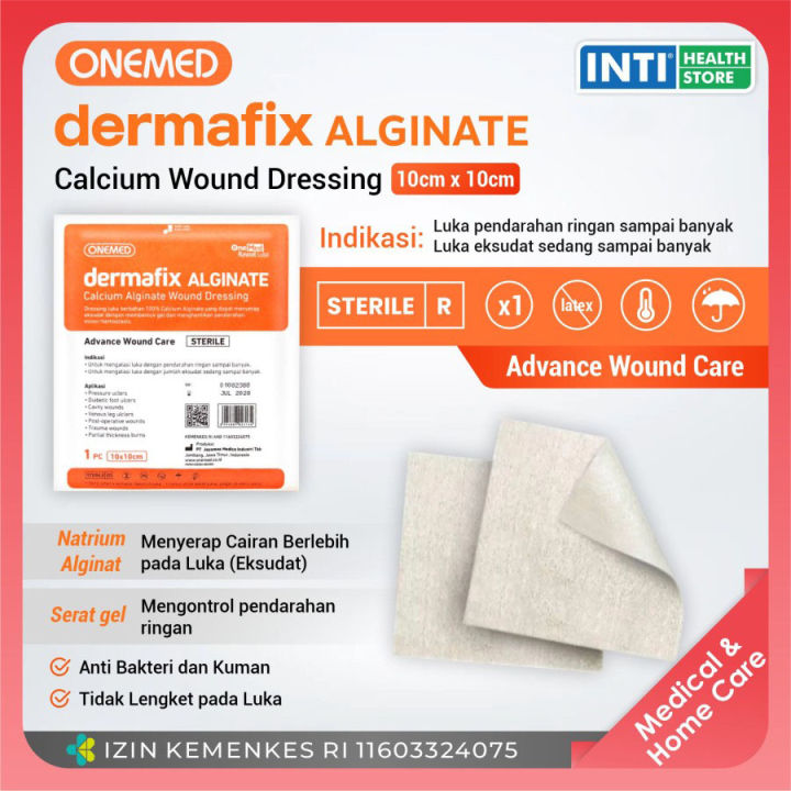 Onemed | Dermafix Alginate Wound Dressing 10 x 10 CM | Satuan | Lazada ...