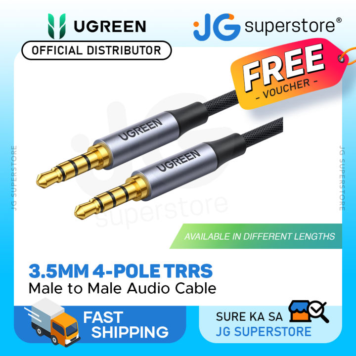 UGREEN 3.5mm TRRS Male to Male AUX Audio Cable Hi-Fi (0.5 Meters / 1 ...