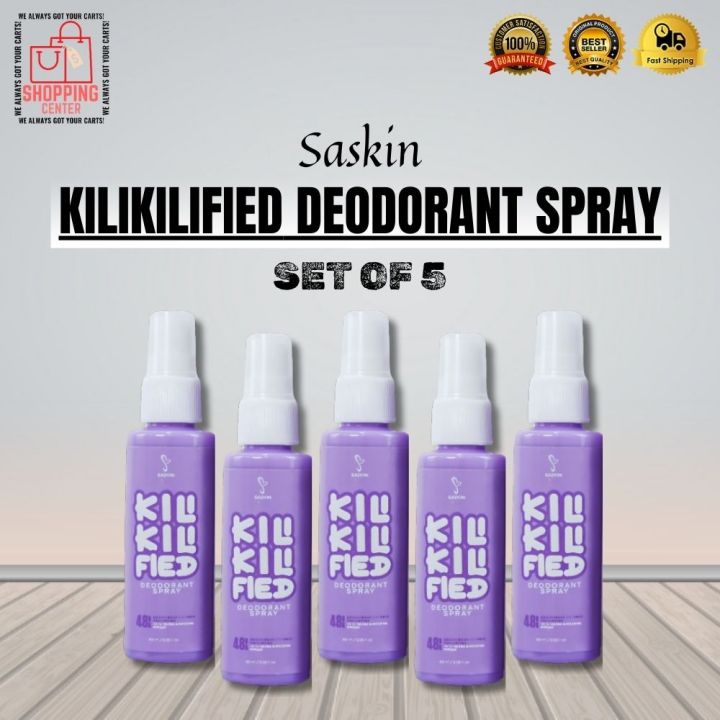 SET OF 5 Original SASKIN KILI KILI FIED WHITENING DEODORANT SPRAY 60ML ...