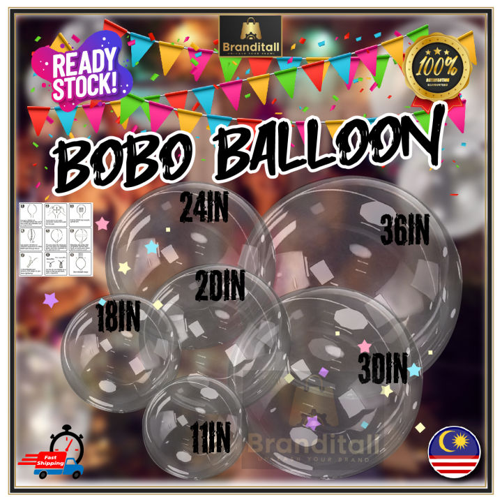 BOBO BALLOON/ 11/18/20/24/30/36 INCH BALLOON BOBO TRANSPARENT OVAL ...