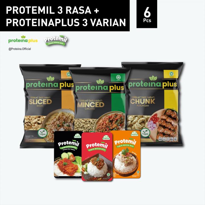 Paket 3 Varian Proteina Plus + 3 Rasa Protemil / Protein Nabati ...