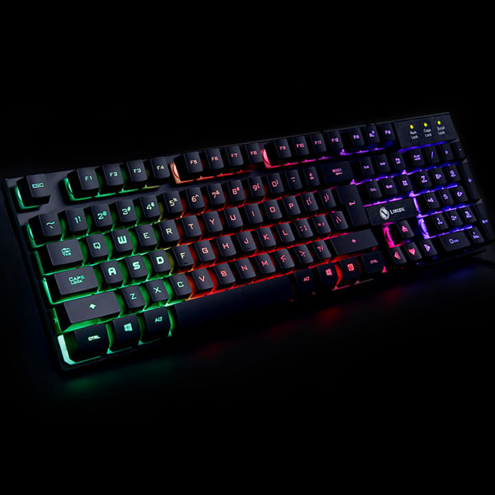 Kvey TX300 Colorful LED Backlight Ergonomic Mechanical Gaming keyboard ...
