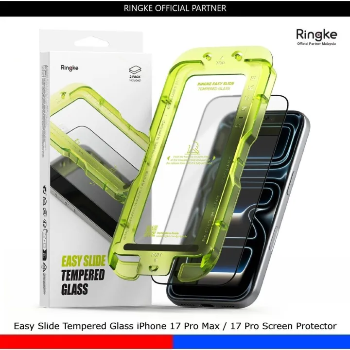Ringke Easy Slide Tempered Glass iPhone 17 Pro Max / 17 Pro Screen ...