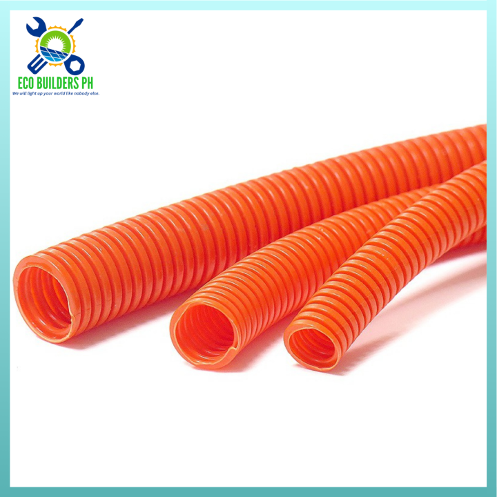 ORANGE Flexible Hose PVC (1/2" , 3/4" , 1") PER METER Orange Conduit Flexible Hose Electrical ...