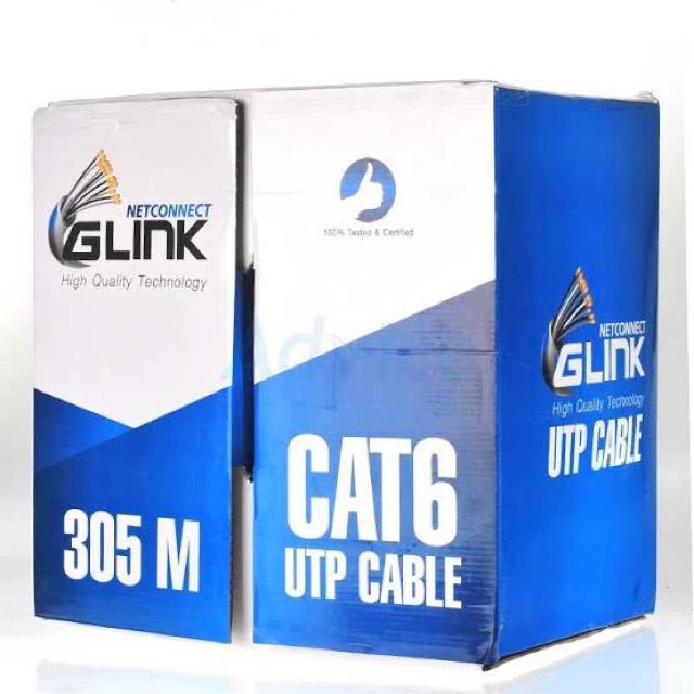 สายแลนCat6 ภายใน INDOOR UTP LAN CABLE CAT6 100เมตร GLink | Lazada.co.th