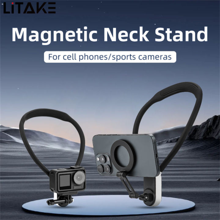 Magnetic Neck Phone Holder Cell Phone Mount, Hand Free POV/Vlog ...