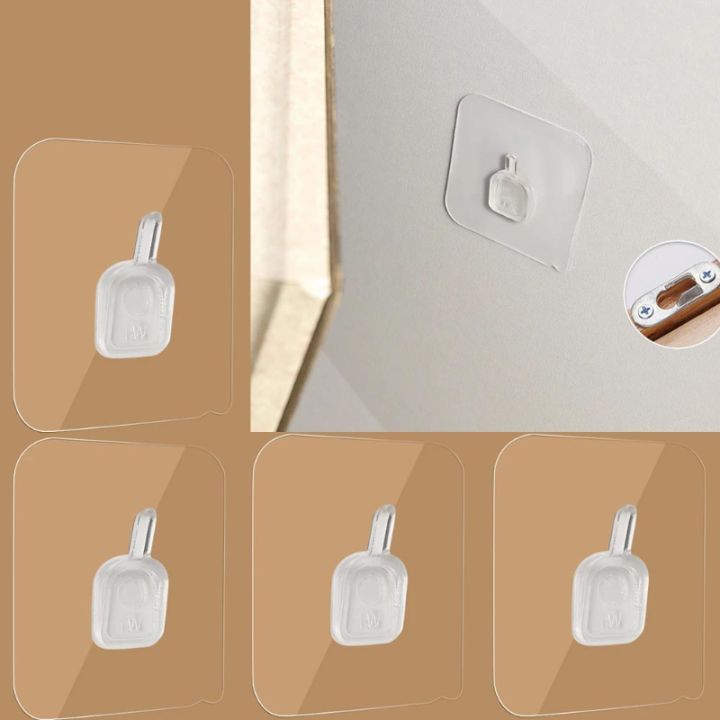 4/8pcs Punch-Free Non-Marking Hooks Photo Frame Holder Rack Wall ...