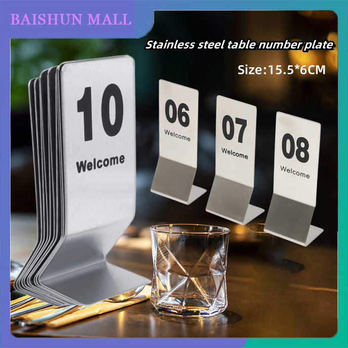 10pcs Table Number Plate Double-sided Square Table Number Digital Card ...