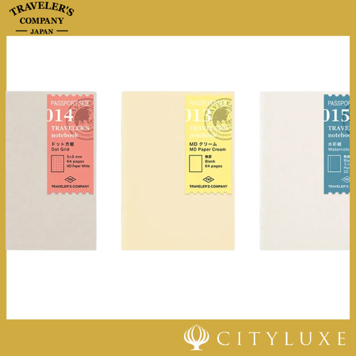 TRAVELER'S notebook Refill (Passport size) 013/014/015 MD Paper Cream ...