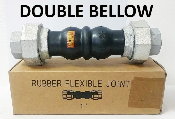 RUBBER BELLOW DOUBLE FLEX CONNECTOR 1" THREADED EXPANSION FLEXIBLE ...