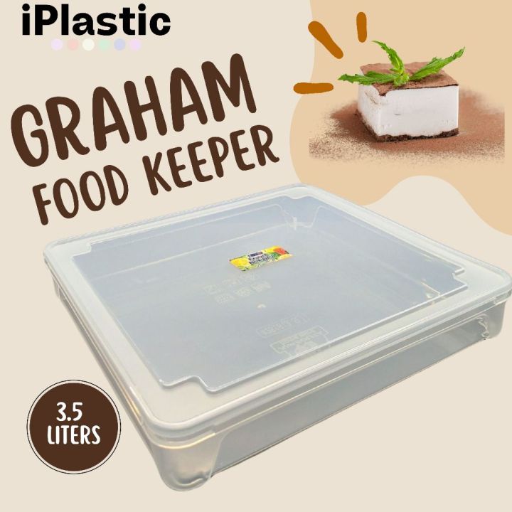iPlastic. 3 Pieces Graham Bar Tupperware 3.5 Liters transparent graham ...