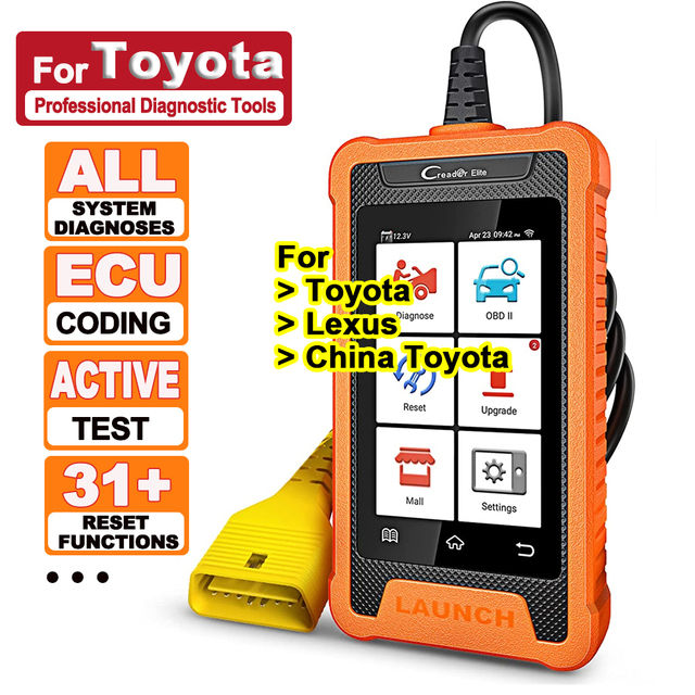 2023 LAUNCH X431 Elite OBD2 Scanner for Toyota Lexus, Full System Bi ...
