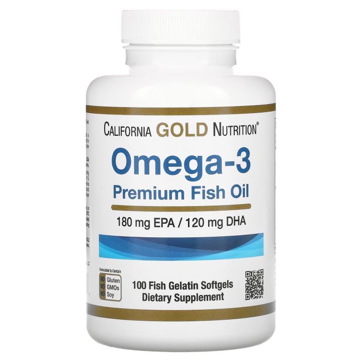 California Gold Nutrition Omega-3 Premium Fish Oil 100 Fish Gelatin Softgels | Lazada.co.th